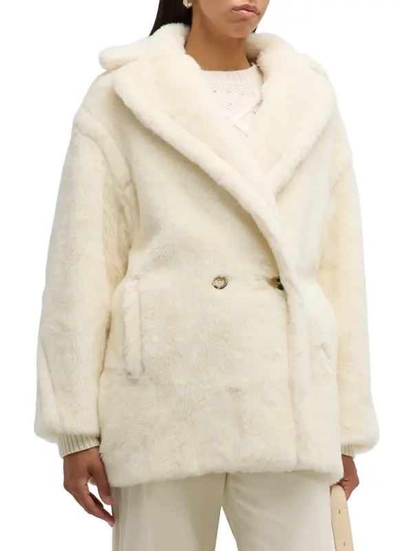 Max Mara Olga Double-breasted Coat - White