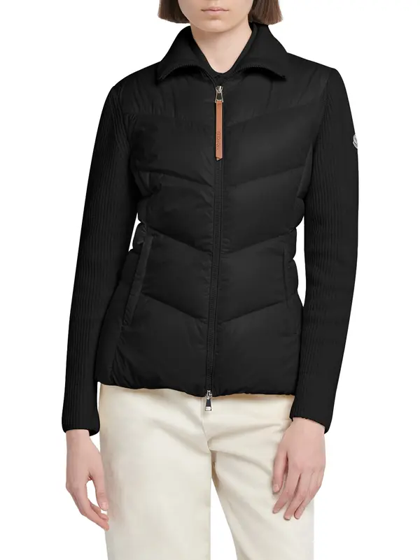 Moncler Puffer Knit Cardigan - Black