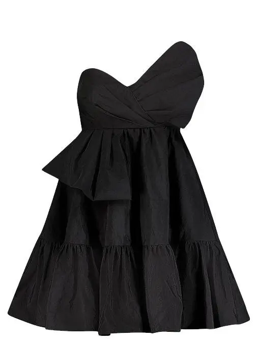 Mac Duggal Faille Twist-bow A-line Minidress - Black