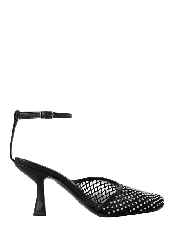Christopher Esber Minette Crystal-embellished Leather-trimmed Mesh Pumps - Black