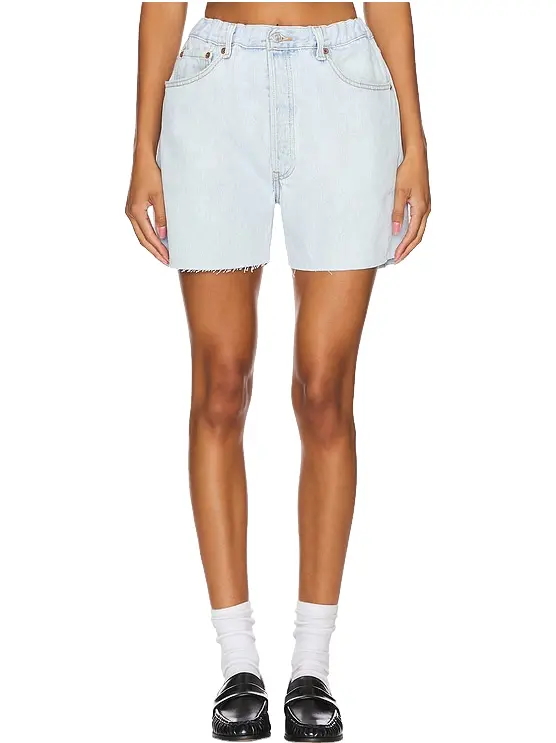 ALIGRACE Vintage Maternity Baggy Short In Blue - Light