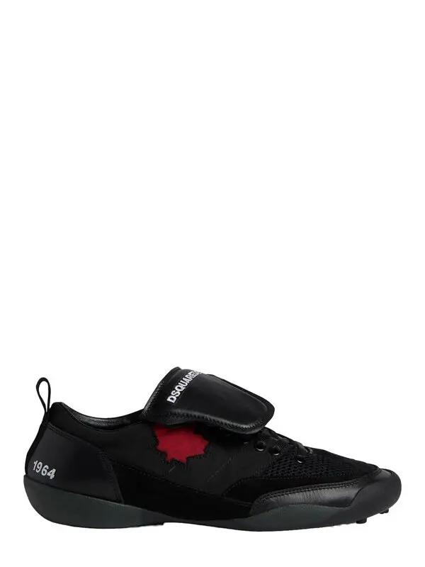 Dsquared2 Maple-leaf Leather Sneakers - Black