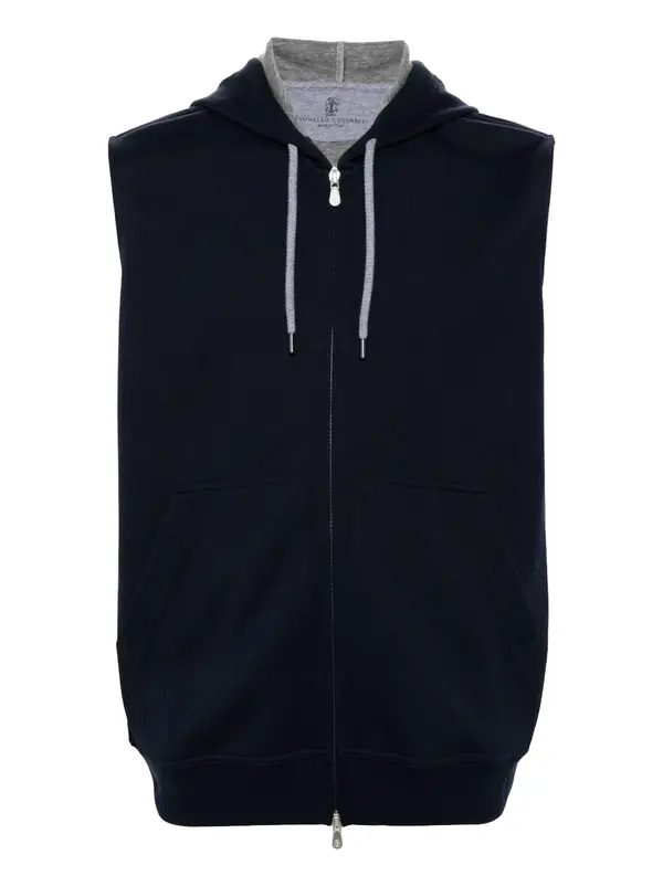 Brunello Cucinelli Sleeveless Hoodie - Blue