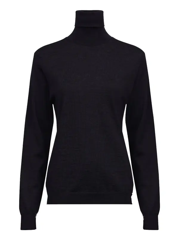 MAISON MARGIELA High-neck Merino Wool Sweater - Black