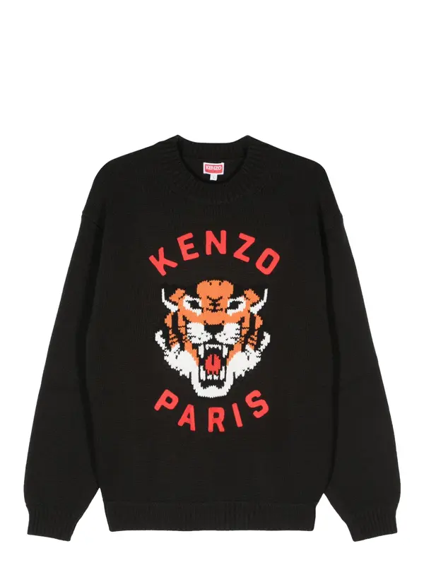 Kenzo Lucky Tiger-intarsia Sweater - Black