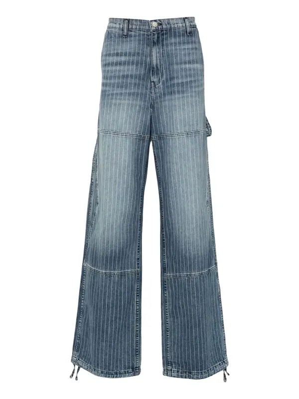 Rhude Pinstripe Straight Leg Jeans - Blue