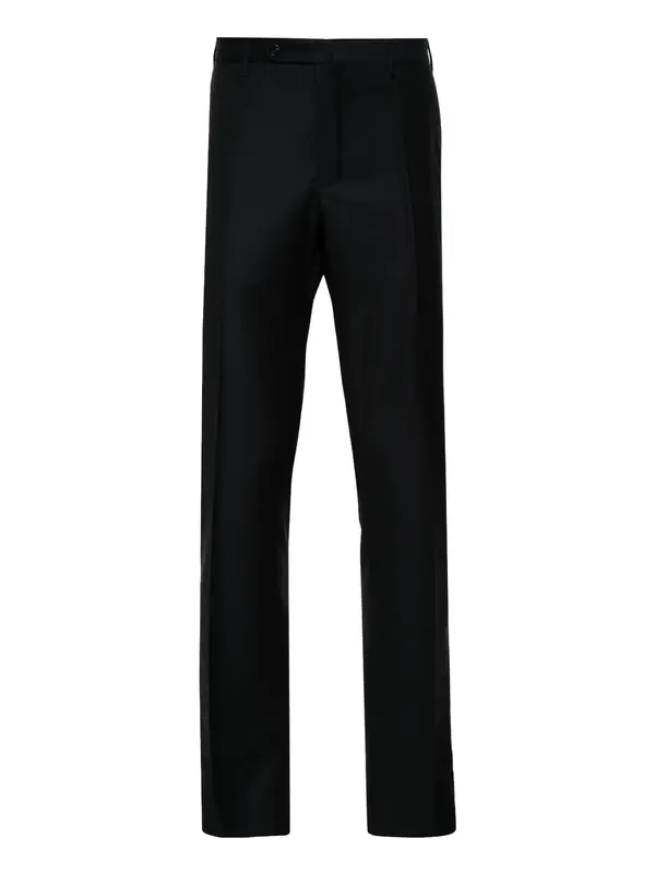 Incotex Wool Twill Trousers - Blue