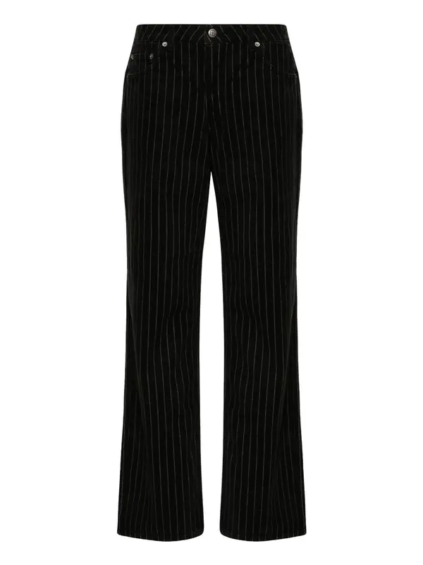 Ksubi Low Rider Pinstripe Straight Leg Jeans - Black
