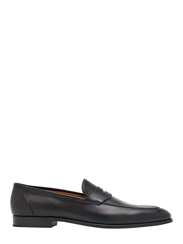 Loro Piana Sergio Walk Heritage Leather Loafers - Black