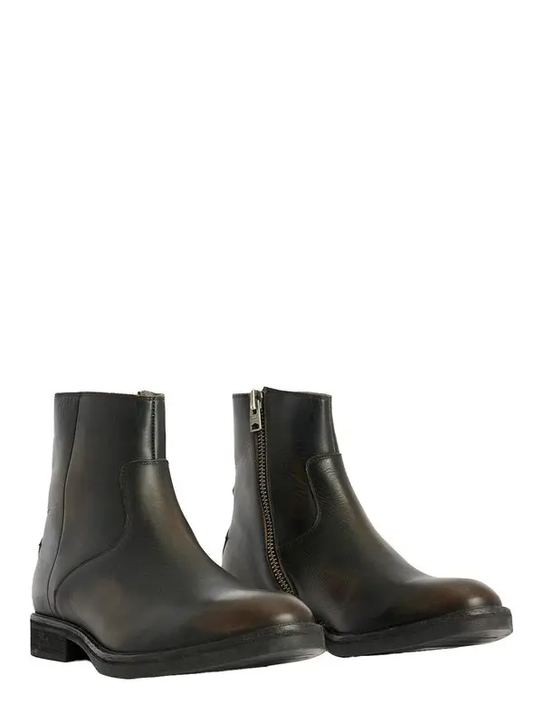 ALLSAINTS Lang Leather Boots - Dark Brown