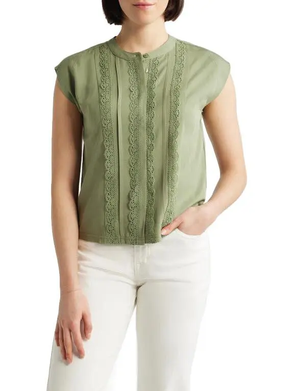 Wit & Wisdom Embellished Button-up Shirt - Basil