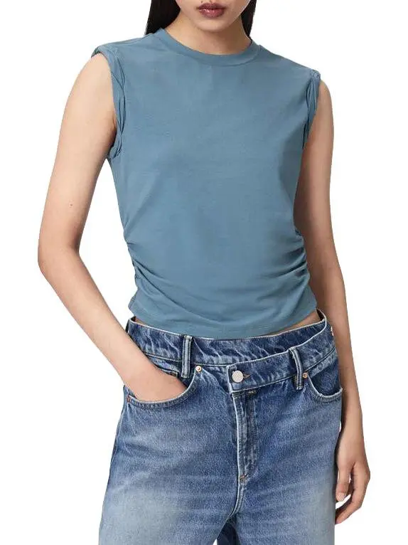 ALLSAINTS West Side Ruched Tank Top - Captain Blue