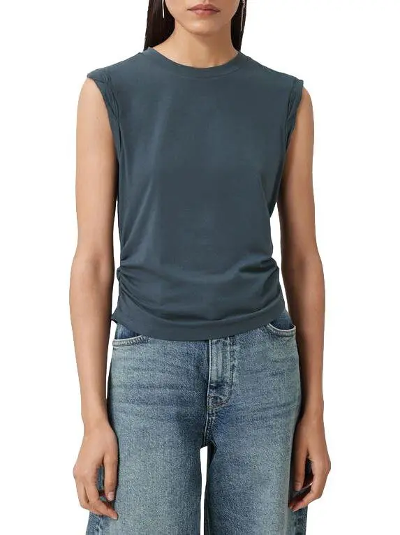 ALLSAINTS West Side Ruched Tank Top - Dark Slate Blue
