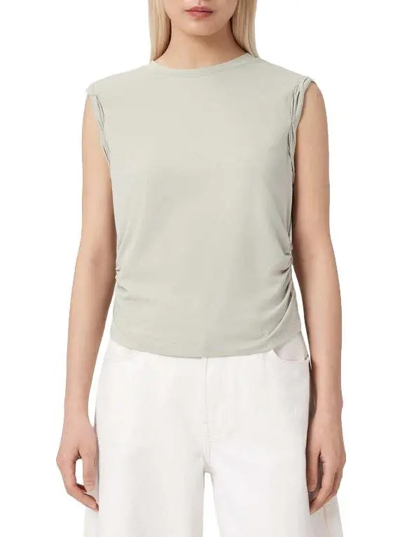 ALLSAINTS West Side Ruched Tank Top - Mint Green