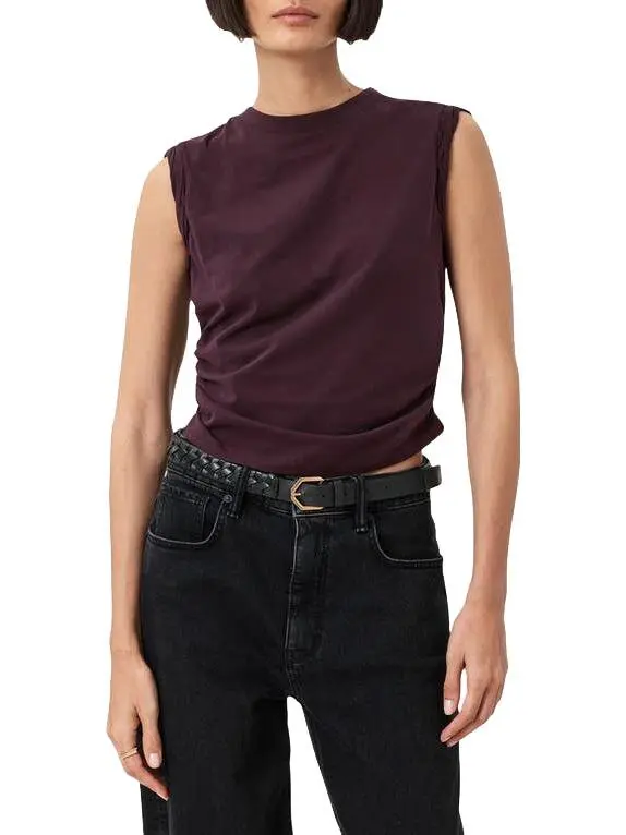 ALLSAINTS West Side Ruched Tank Top - Oxblood Red
