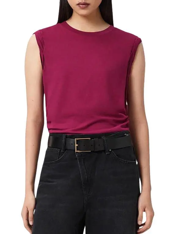 ALLSAINTS West Side Ruched Tank Top - Raspberry