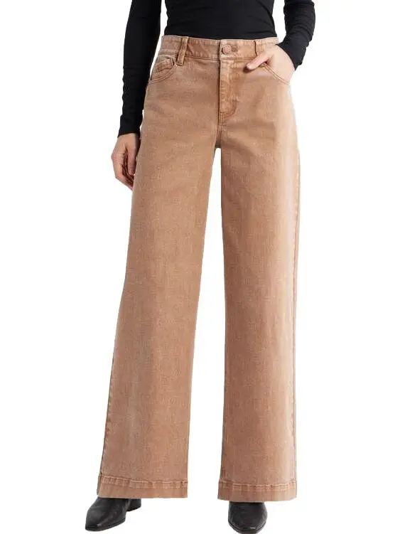 Wit & Wisdom Ab'solution High-waist Wide-leg Jeans - Washed Umber