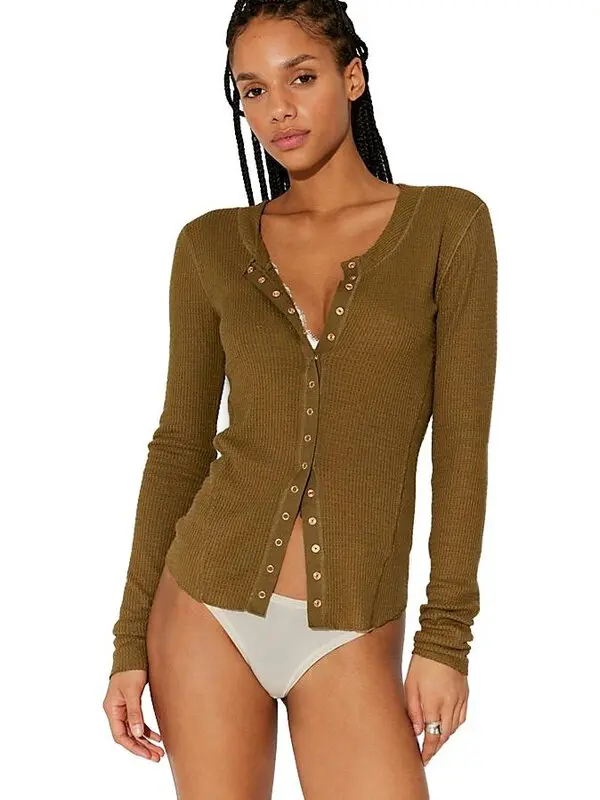 Free People Going Places Cardigan - Fir Green