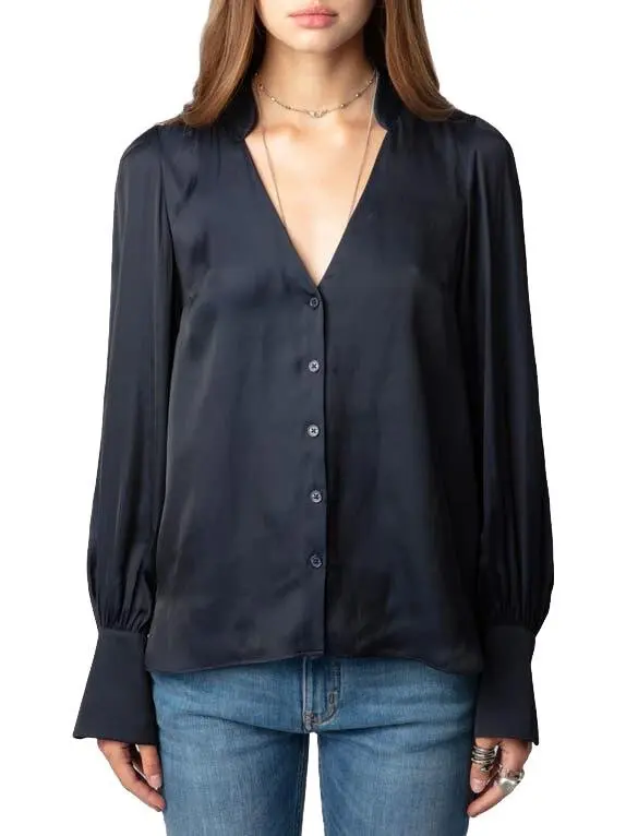 Zadig&Voltaire Tinous V-neck Shirt - Encre