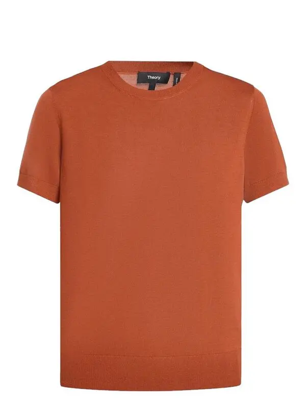 Theory Basic Merino Wool T-shirt - Umber