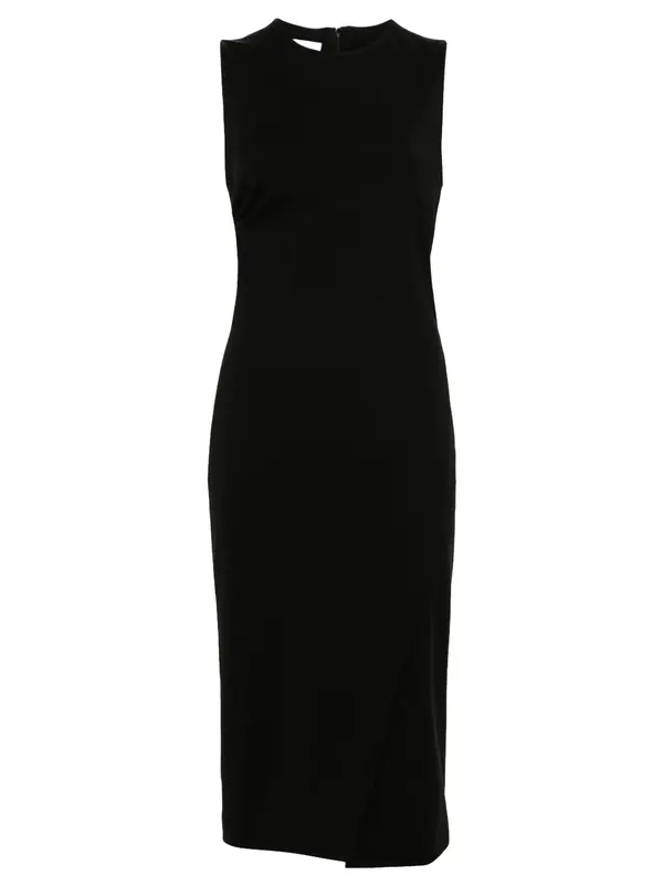 Moschino Draped Detail Midi Dress - Black
