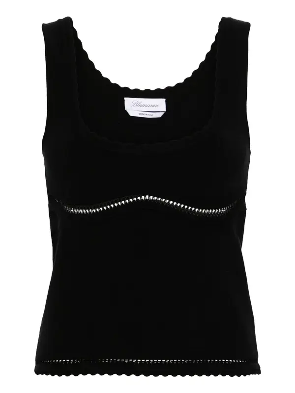 Blumarine Cut-out Detailed Tank Top - Black