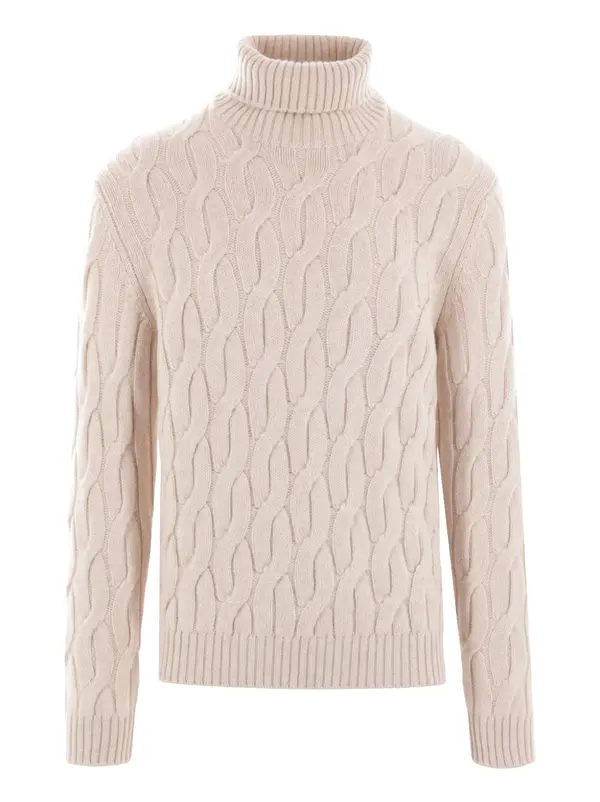 ZANONE Roll Neck Cable-knit Jumper - Neutrals