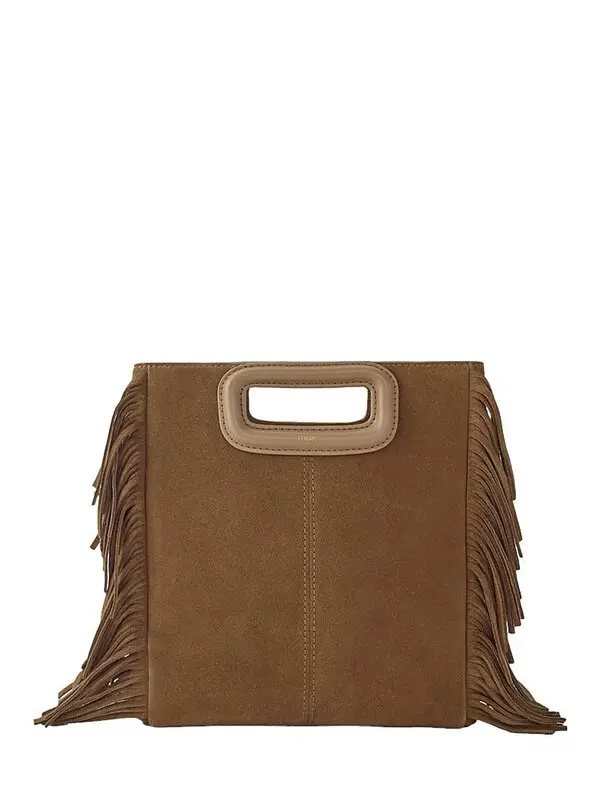 Maje M Suede Fringe Bag - Camel