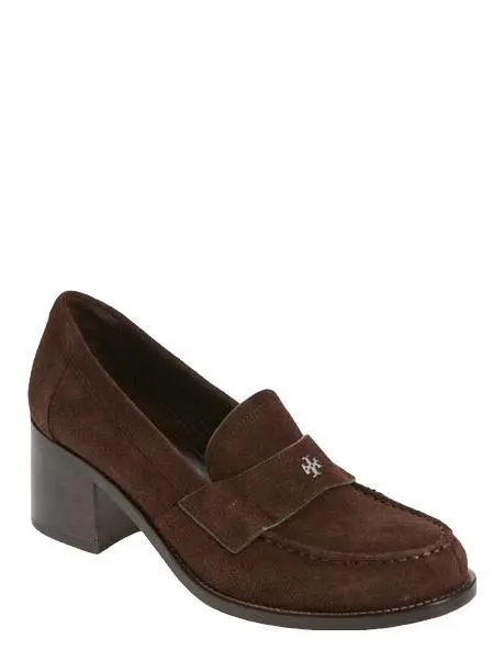 Tory Burch Double T Logo Loafer Pump - Dark Cocoa
