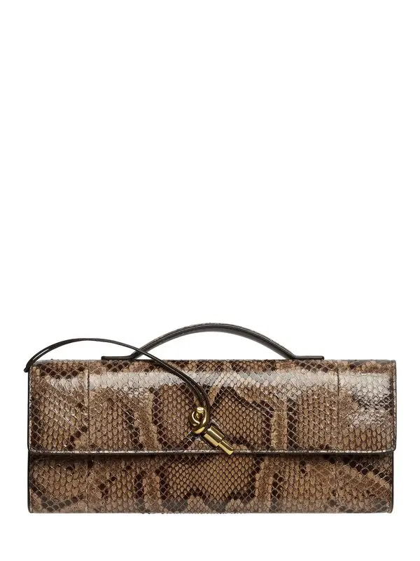 Bottega Veneta Andiamo Clutch - Python/fondant