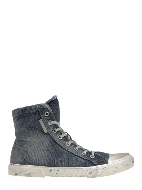 Balenciaga Paris High-top Destroyed Sneakers - Blue/beige