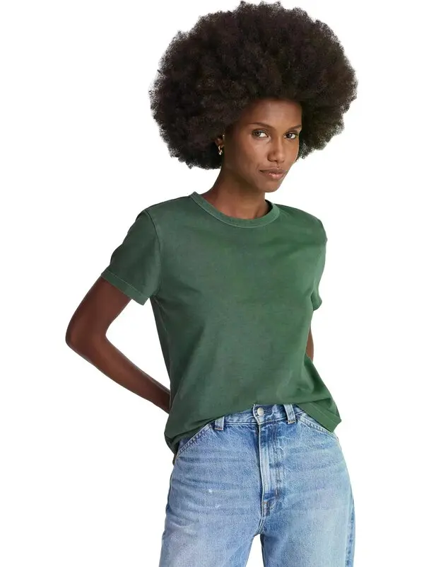 Madewell The Perfect Crewneck Tee In Allday Jersey - Botanical Green