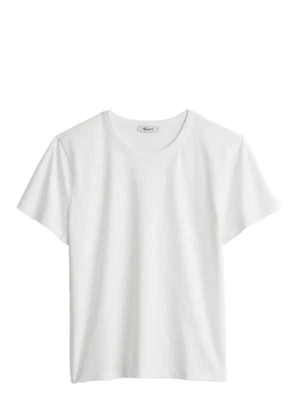 Madewell The Perfect Crewneck Tee In Allday Jersey - Eyelet White