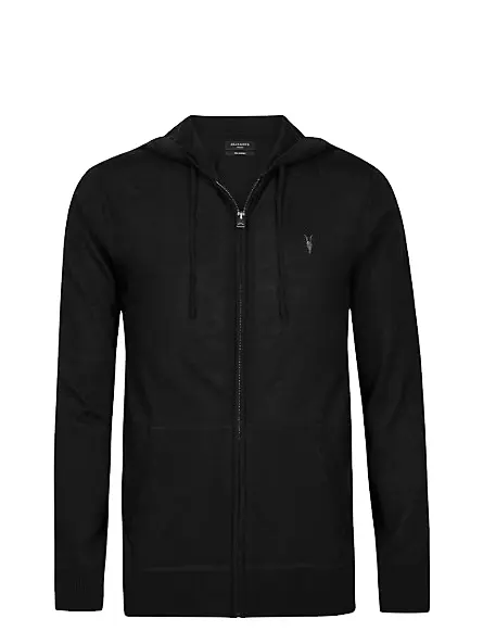 ALLSAINTS Mode Zipped Merino-wool Hoody - Black