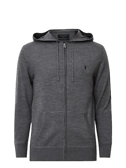 ALLSAINTS Mode Zipped Merino-wool Hoody - Monument Grey