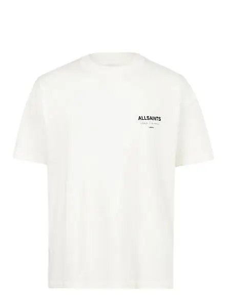 ALLSAINTS Underground Logo-print Relaxed-fit Cotton T-shirt - Ashen White