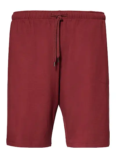Derek Rose Basel Straight Leg Relaxed Fit Shorts - Burgundy
