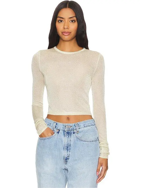 LOVERS AND FRIENDS Nathalie Metallic Sweater - Beige
