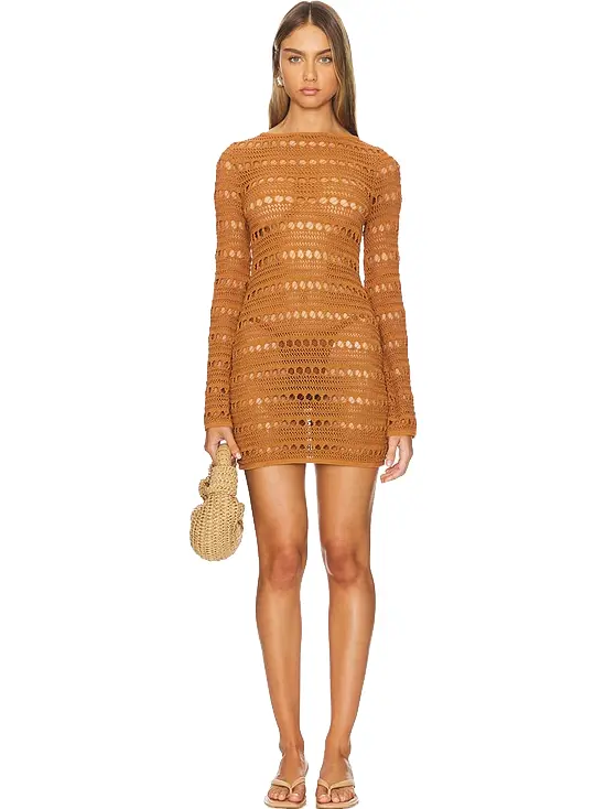 House Of Harlow 1960 X Valentina Mini Dress - Terracotta Cy5207