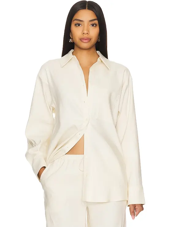 House Of Harlow 1960 X Laurel Oversized Shirt - Light Beige
