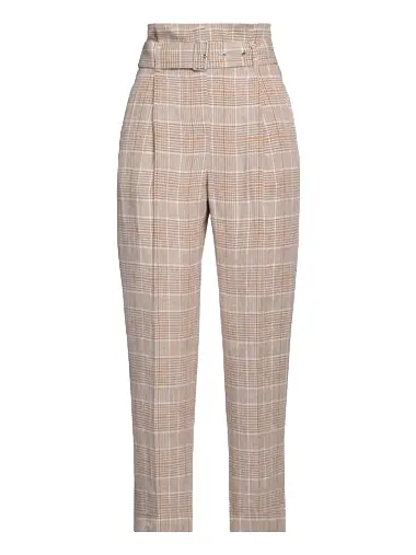 Peserico Tartan Linen Tapered Pants - Beige