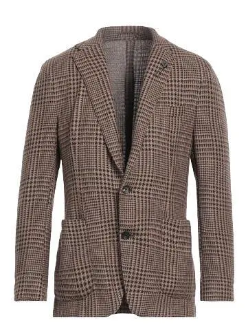 LARDINI Single-breasted Houndstooth Flannel Blazer - Beige