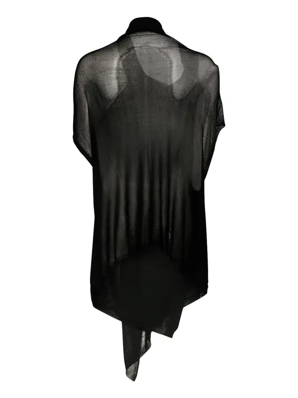 Yohji Yamamoto Asymmetric Sheer Top - Black