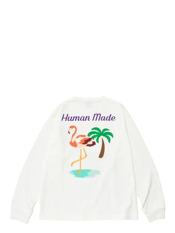 HUMAN MADE Flamingo Long Sleeve T-shirt - White