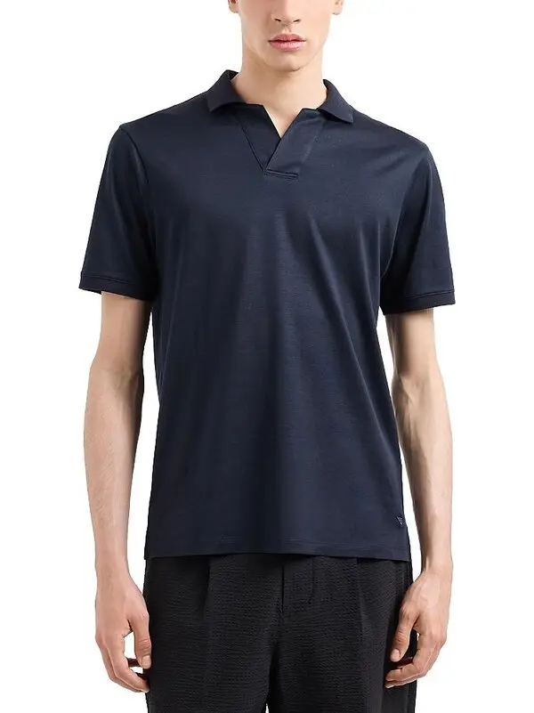 Emporio Armani Johnny Collar Polo Shirt - Navy Blue