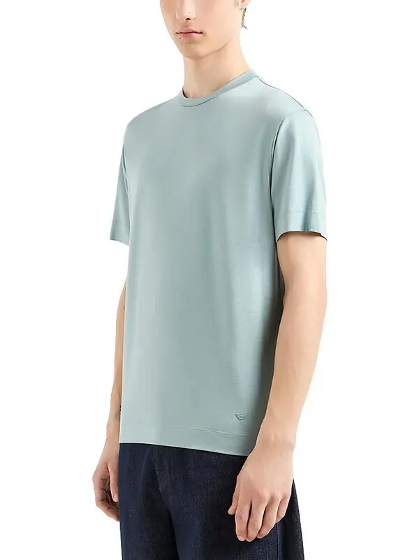 Emporio Armani Two Tone Micro Design Tee - Silver/mineral
