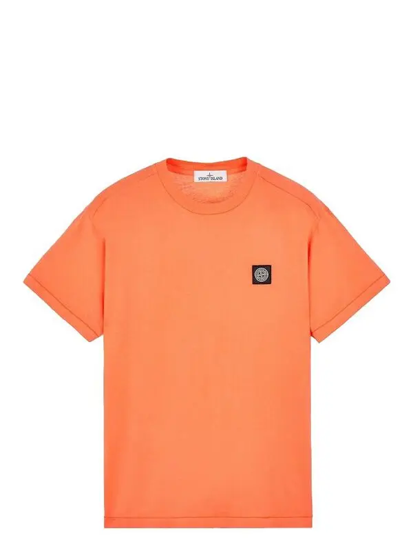 Stone Island 24113 60/2 Cotton Jersey Garment Dyed T-shirt - Orange