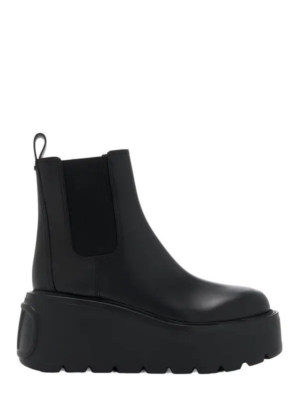 Valentino Garavani Uniqueform Leather Ankle Boots - Black