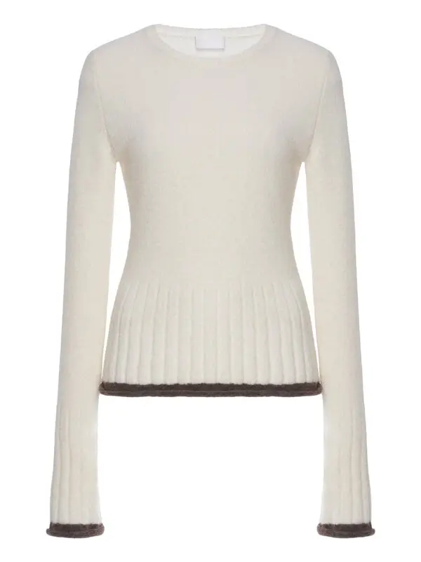 Moncler Knit Alpaca Wool-blend Sweater - White