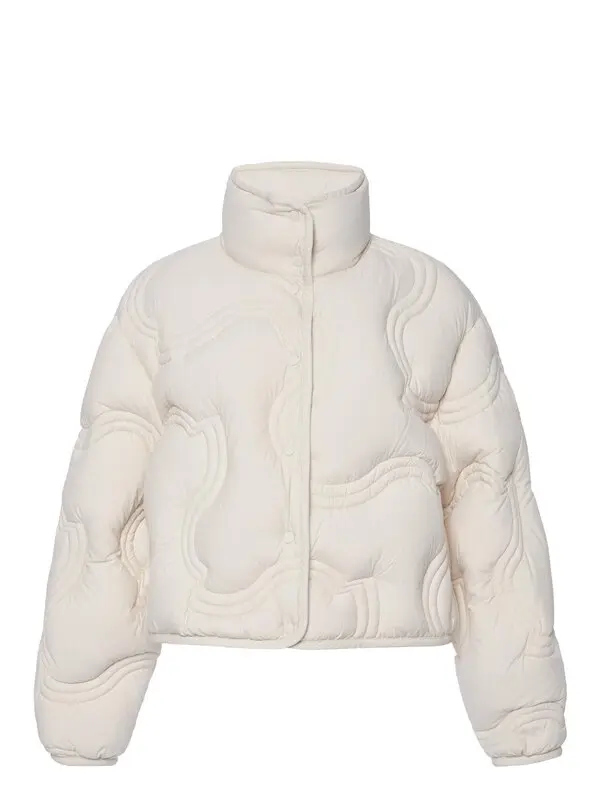 Moncler Beryl Embroidered Down Jacket - White
